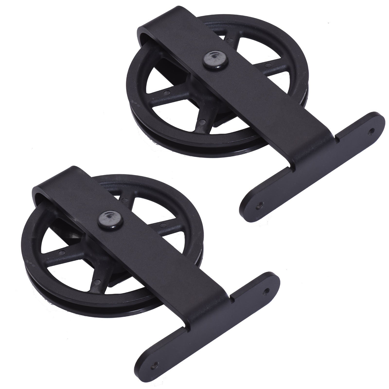Big Spoke Wheel Style Wood Door Hardware Rollers Hangers Black – ccjh.shop